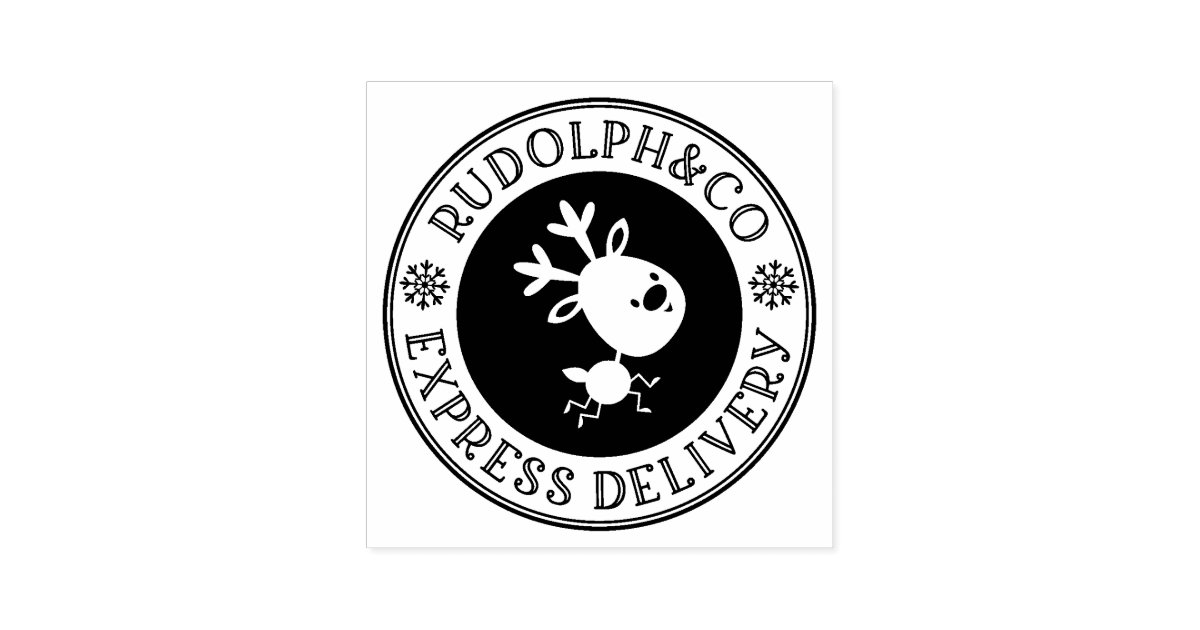 Cute Christmas Reindeer Express Delivery Self-inking Stamp | Zazzle