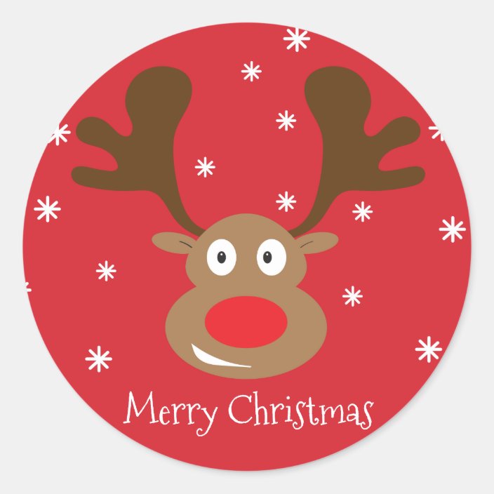 Cute Christmas Reindeer Sticker | Zazzle.com