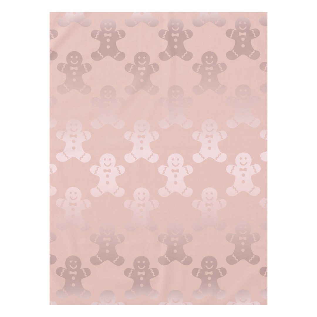 Cute Christmas Rose Gold Gingerbread Man Pattern Tablecloth | Zazzle