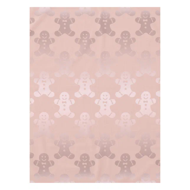 Cute Christmas Rose Gold Gingerbread Man Pattern Tablecloth | Zazzle
