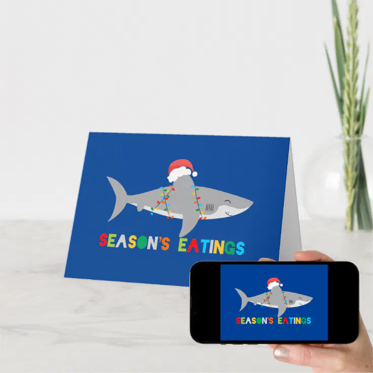 Cute Christmas Shark Card | Zazzle