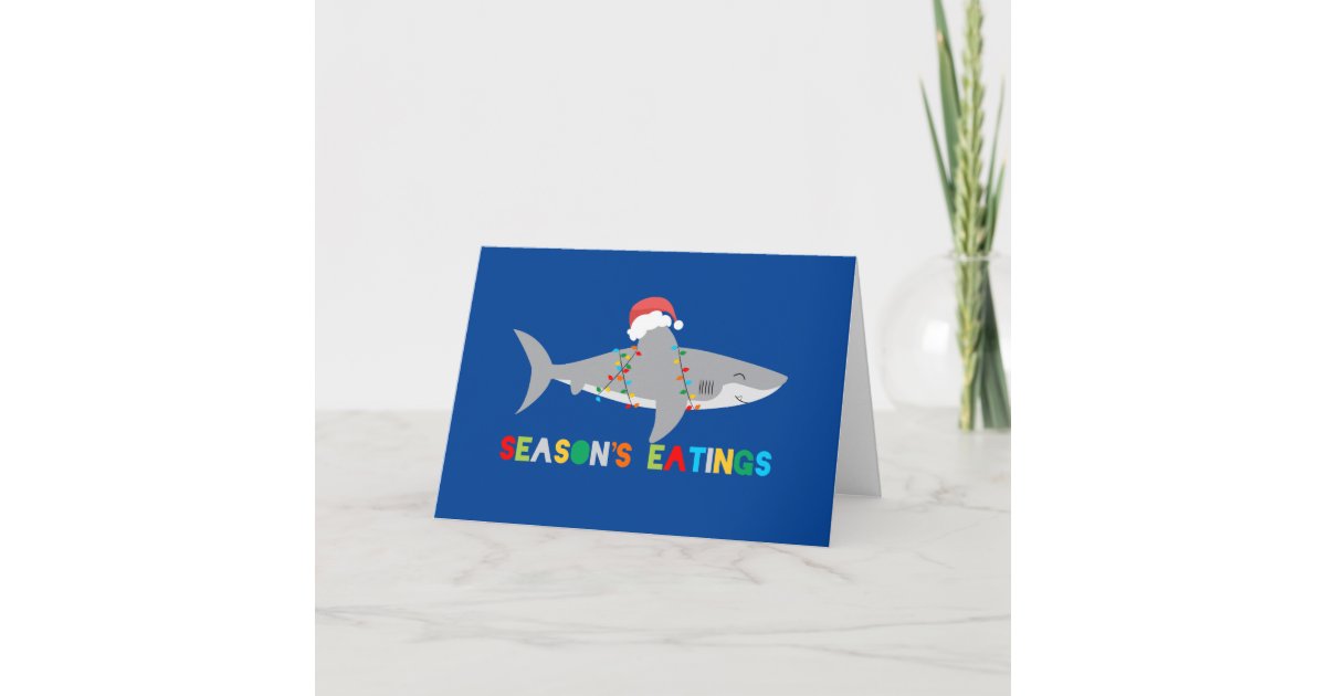 Cute Christmas Shark Card | Zazzle
