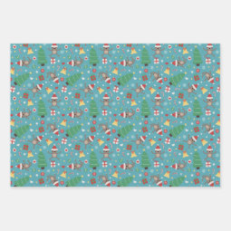 Cute Christmas Sloths Holiday Pattern Wrapping Paper Sheets | Zazzle