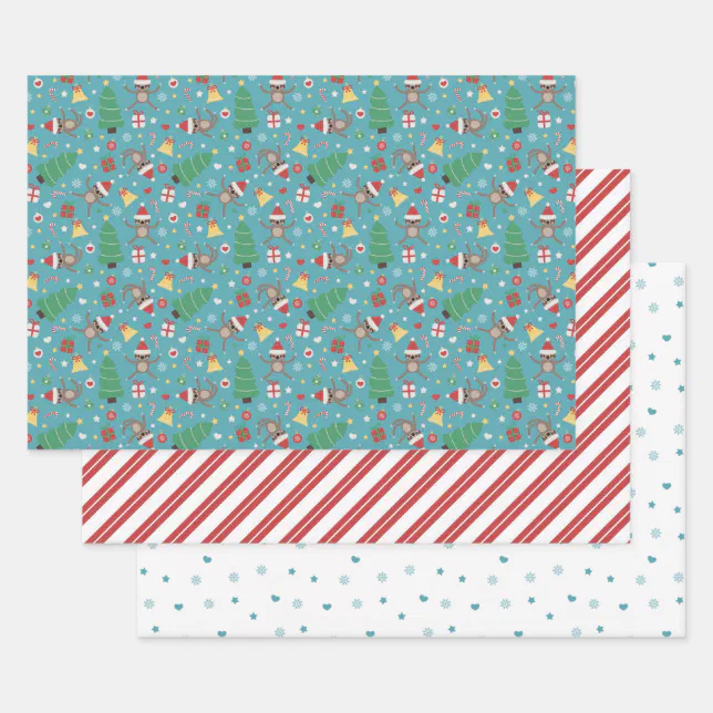 Cute Christmas Sloths Holiday Pattern Wrapping Paper Sheets | Zazzle