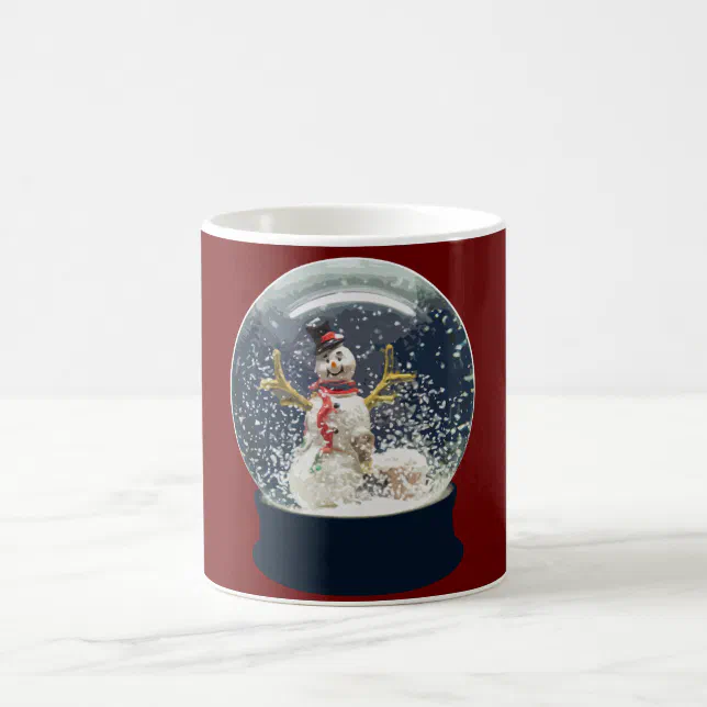 Cute Christmas Snow Globe Happy Winter Snowman Coffee Mug | Zazzle