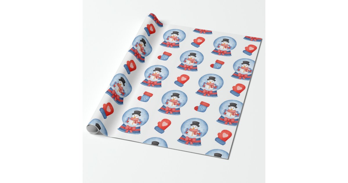 Cute Christmas Snow Globe Wrapping Paper | Zazzle