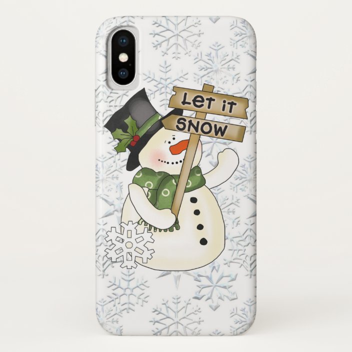 Cute Christmas snow snowman phone case ten | Zazzle.com