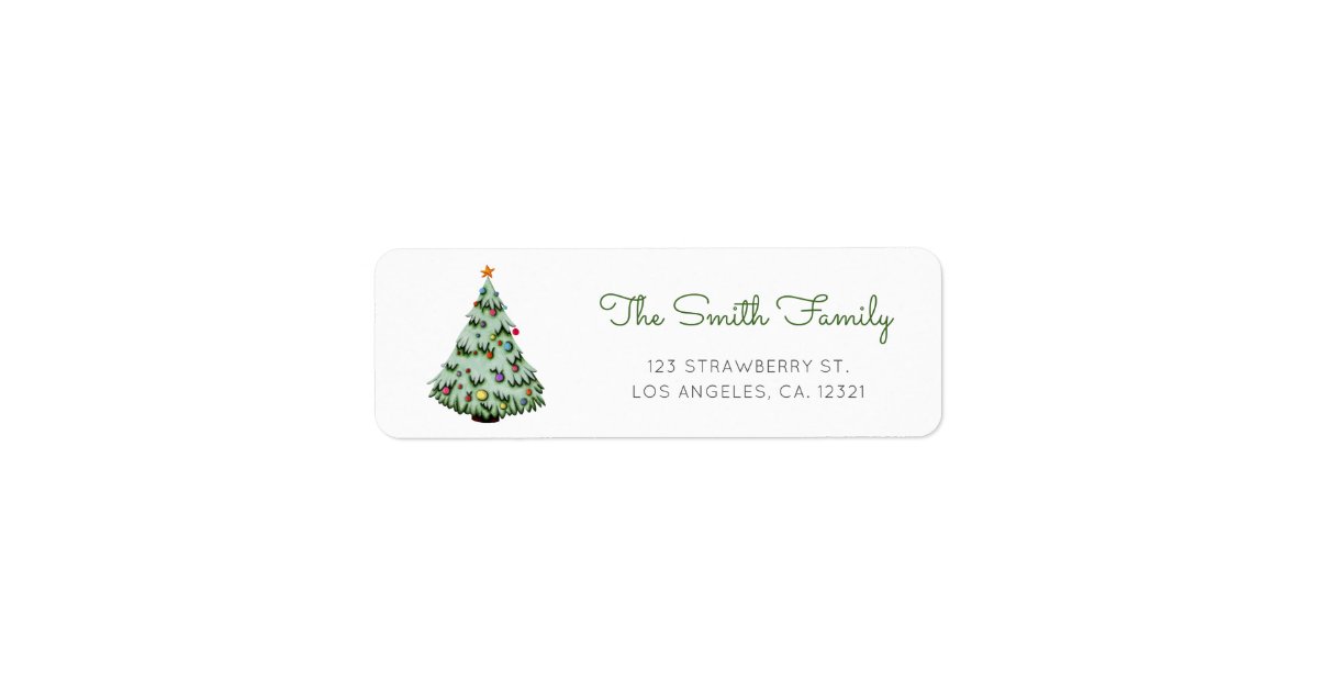 Cute Christmas Tree Return Address Label | Zazzle
