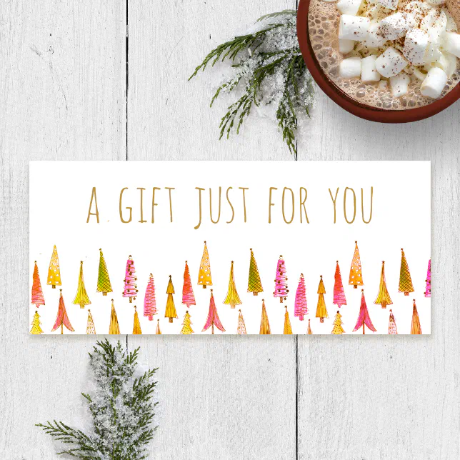 Cute Christmas Trees Holiday Gift Certificate | Zazzle