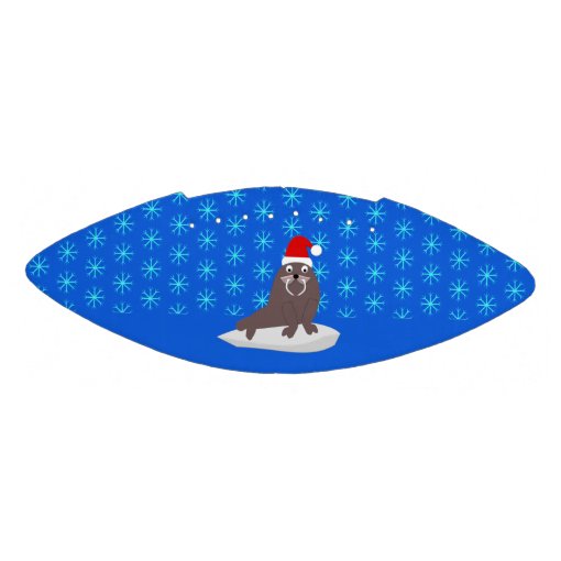 Cute Christmas Walrus and Snowflakes Football | Zazzle
