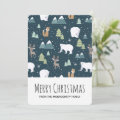 Cute Christmas Winter Animals Pattern Holiday Card | Zazzle