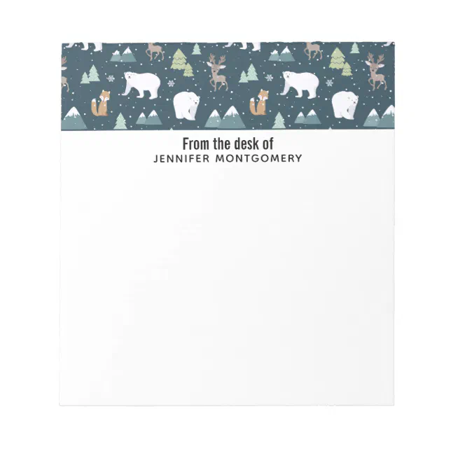 Cute Christmas Winter Animals Pattern Notepad | Zazzle