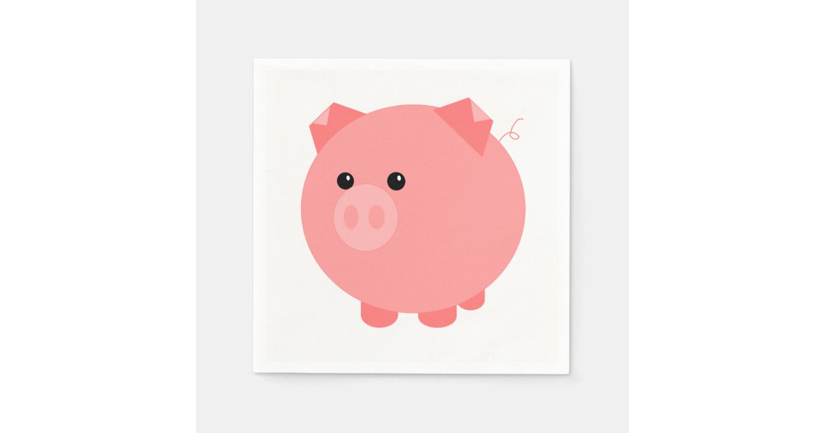 Cute Chubby Pig Party Napkins | Zazzle