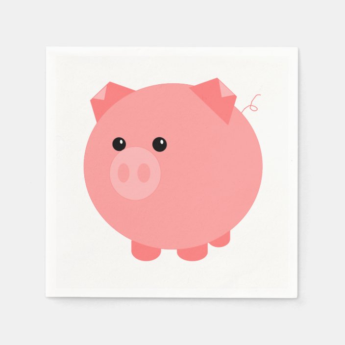 Cute Chubby Pig Party Napkins | Zazzle.com