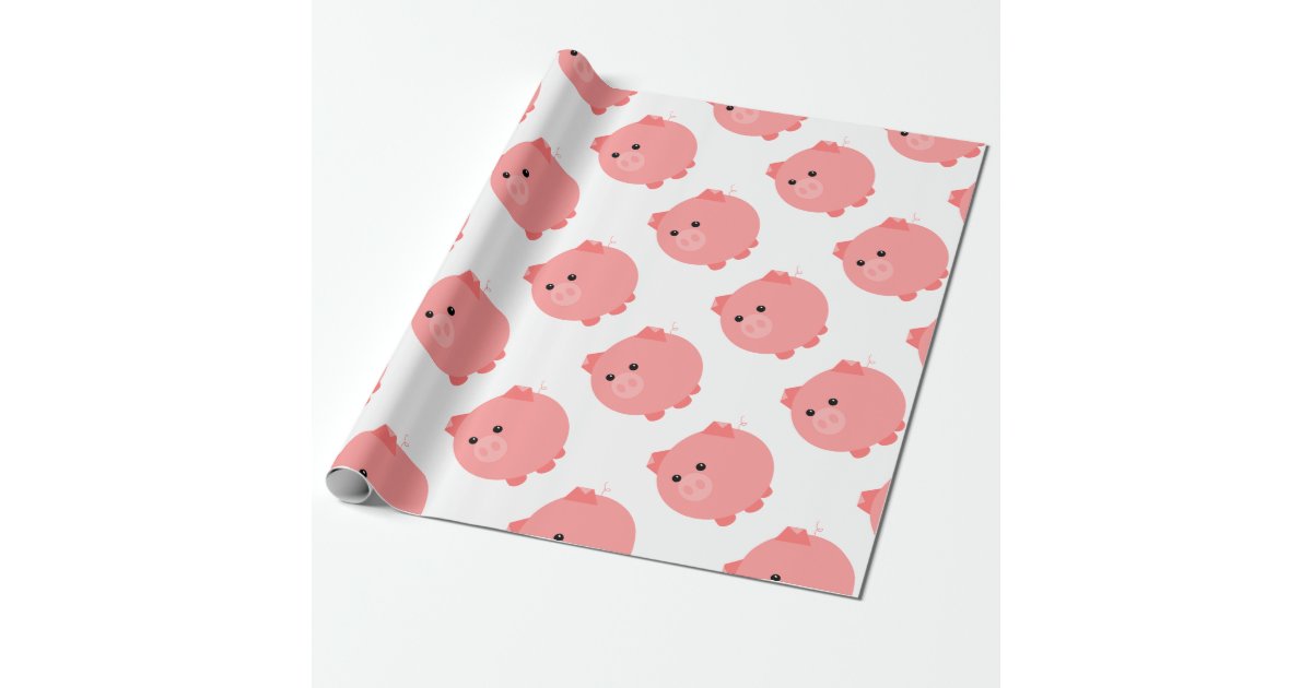 Cute Chubby Pig Wrapping Paper | Zazzle