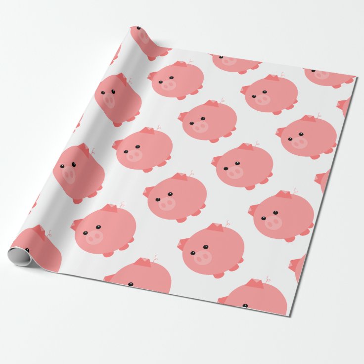 Cute Chubby Pig Wrapping Paper | Zazzle