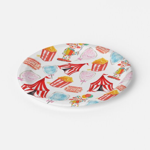 Cute circus carnival children party paper plates | Zazzle