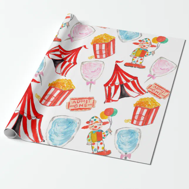 Cute Circus Carnival Kids Party Wrapping paper | Zazzle