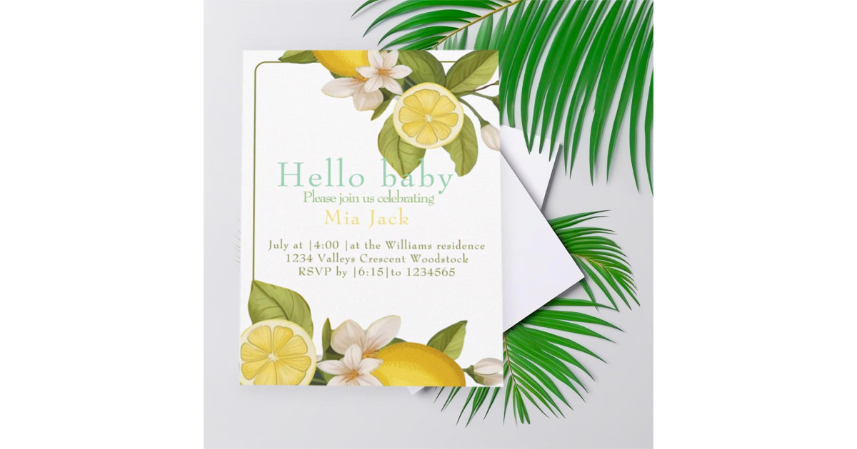Cute citrus Baby shower Invitation | Zazzle