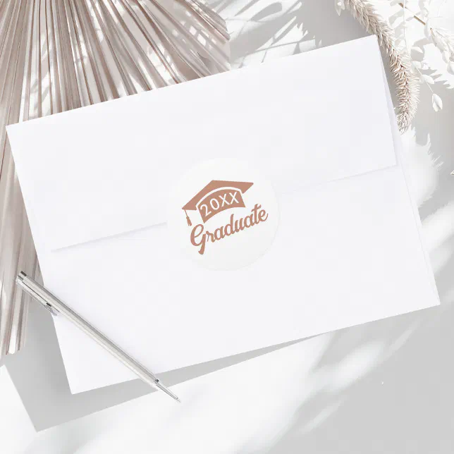 Cute Class of Graduation Cap Envelope Seal | Zazzle