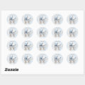 Cute Classic Baby Stroller Blue Floral Beautiful Classic Round Sticker ...