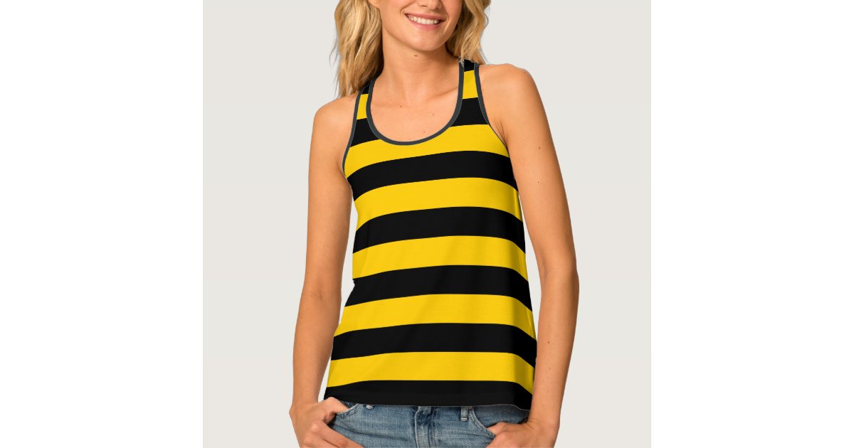 Cute Classic Bumble Bee Stripes Striped Pattern Tank Top | Zazzle