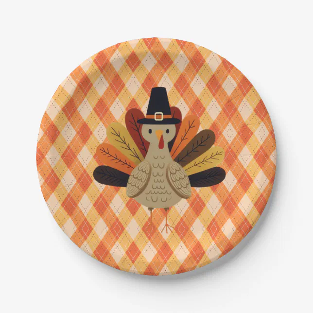 Cute, classic/vintage Thanksgiving Turkey Paper Plates | Zazzle