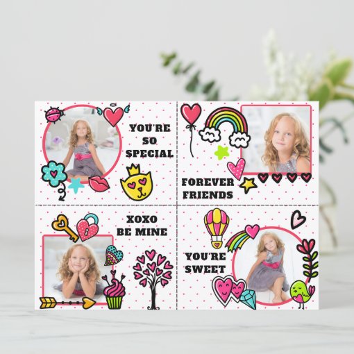 Cute Classroom Valentine's Day Custom Photo Cards | Zazzle