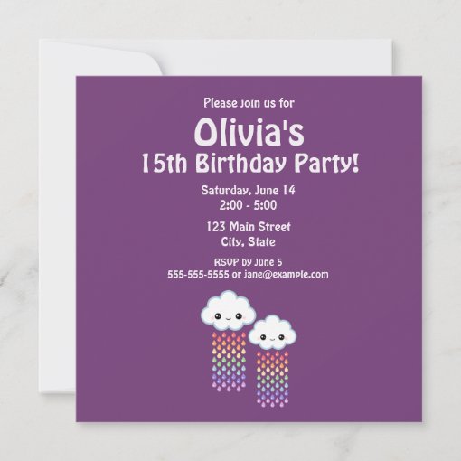Cute Cloud Birthday Invitation | Zazzle