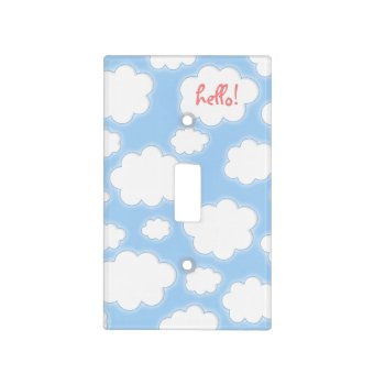 Cute Clouds Pattern Blue Pink Kids Personalized Light Switch Cover | Zazzle