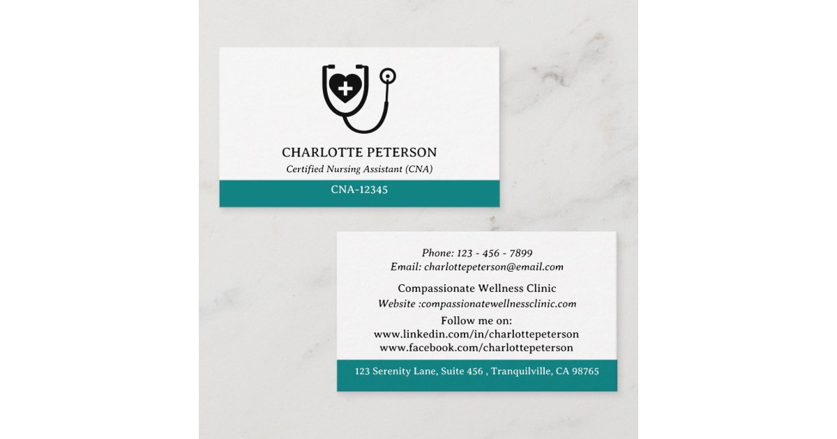 Cute CNA Nurse Business Card | Zazzle