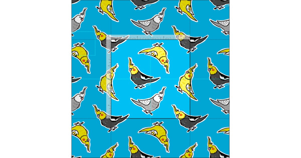 Cute Cockatiel Parrot Pattern Fabric | Zazzle