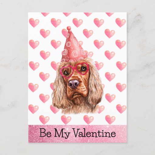 Cute Cocker Spaniel Be My Valentine Dog Valentines Holiday Postcard ...