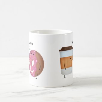 Cute Coffee and Donut Complete Couple Coffee Mug | Zazzle