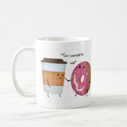 Cute Coffee and Donut Complete Couple Coffee Mug | Zazzle