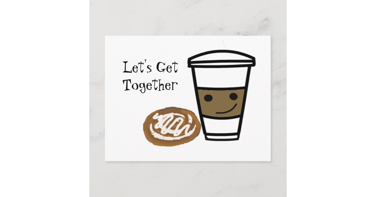 Cute Coffee Get Together Postcard | Zazzle