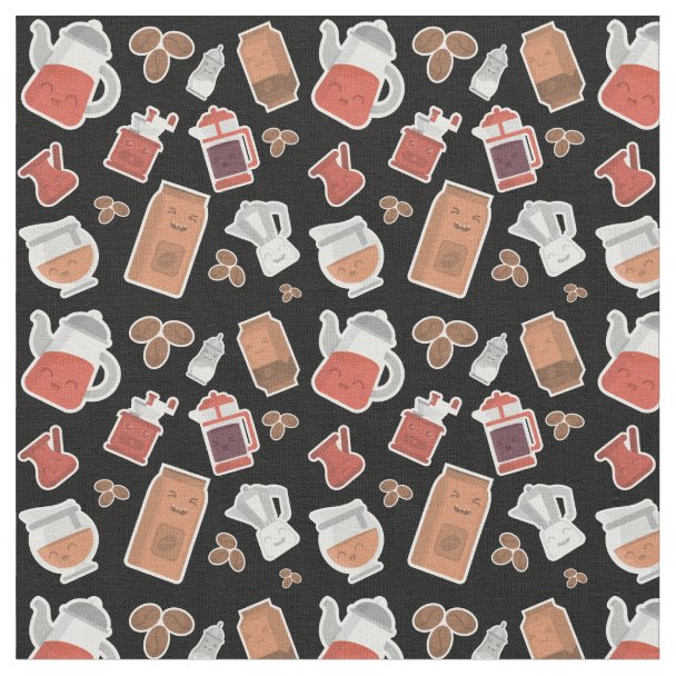 Coffee beans fabric | Zazzle