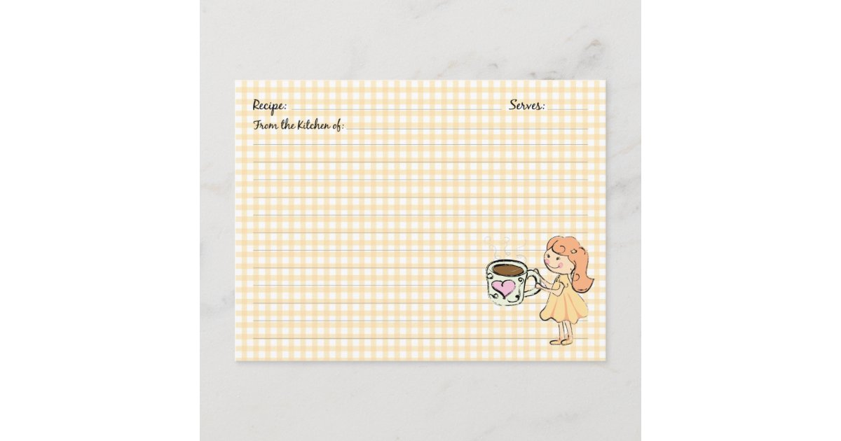 Cute Coffee Recipe Cards | Zazzle