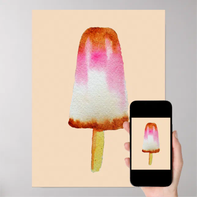Cute cola ice-block pop art popsicle poster | Zazzle
