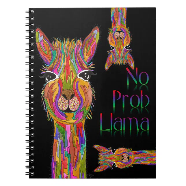 Cute, Colorful and Funny Llama Spiral Notebook | Zazzle