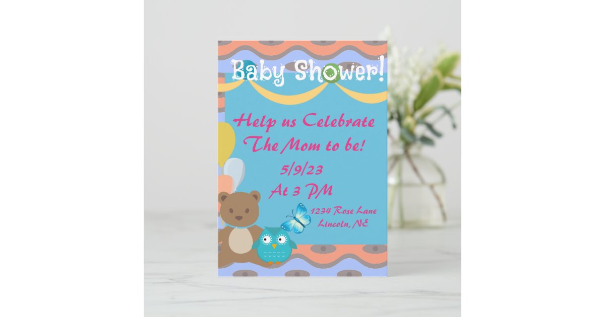 Cute Colorful Baby Shower Invitation | Zazzle
