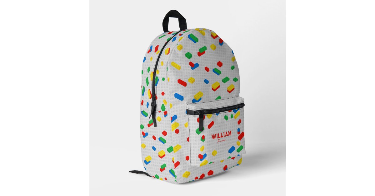 Cute Colorful Bricks Building Blocks Kids Printed Backpack | Zazzle