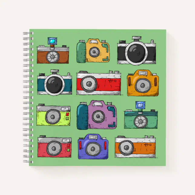 Cute colorful cameras artwork for kids Sketch Notebook | Zazzle