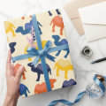 Cute Colorful Cartoon Camels Pattern Wrapping Paper | Zazzle