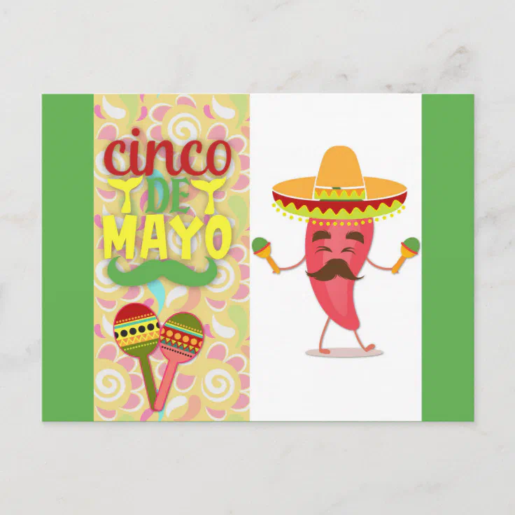 Cute Colorful Cinco de Mayo Postcard | Zazzle