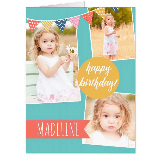 Cute Colorful Collage Birthday Card | Zazzle