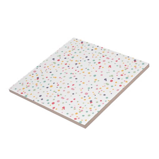 Cute Colorful Confetti Dots Pattern Tile | Zazzle
