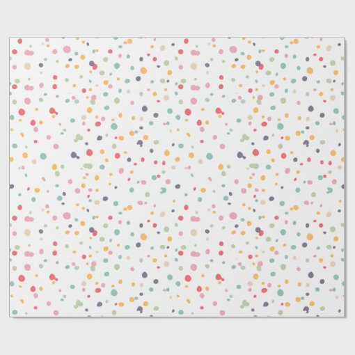 Cute Colorful Confetti Dots Pattern Wrapping Paper | Zazzle