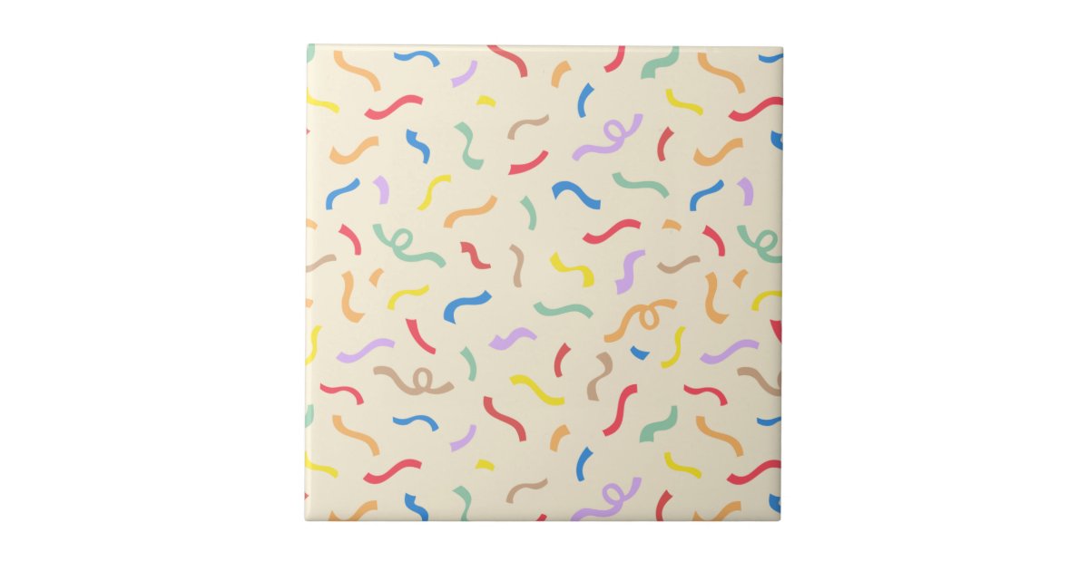 Cute Colorful Confetti Pattern Ceramic Tile | Zazzle