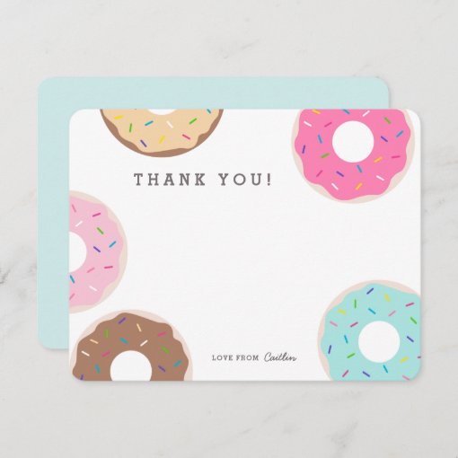 Cute Colorful Donut Thank You Cards | Zazzle